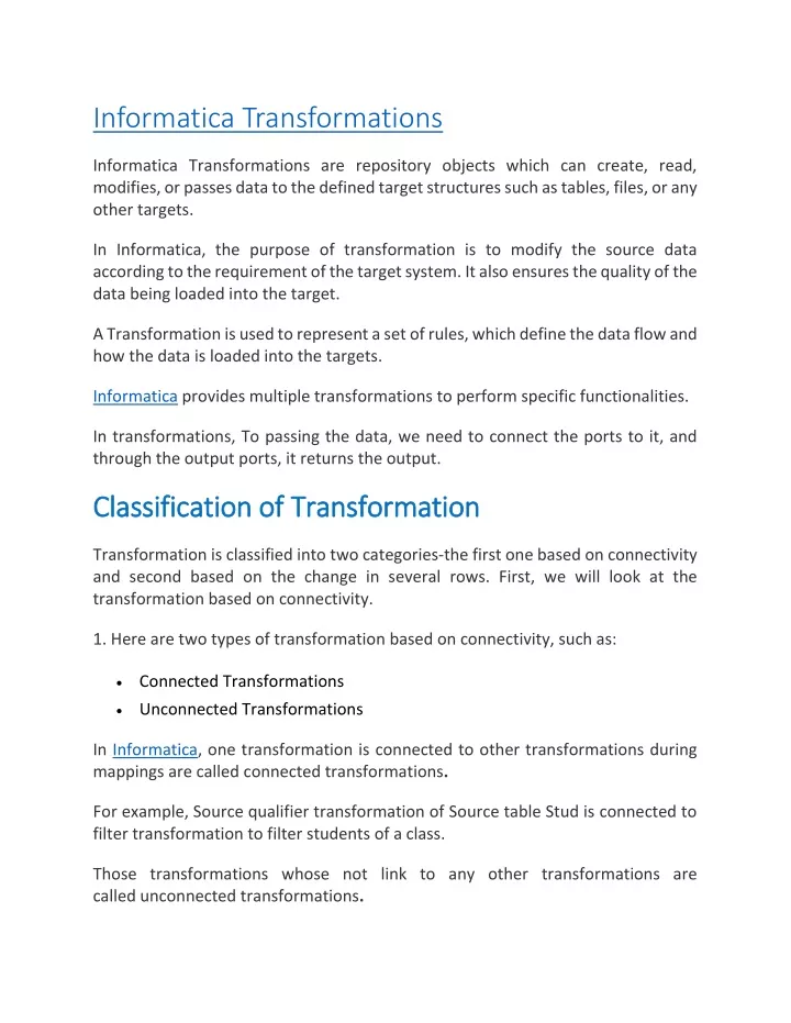 Ppt Informatica Transformations Powerpoint Presentation Free Download Id 11526512