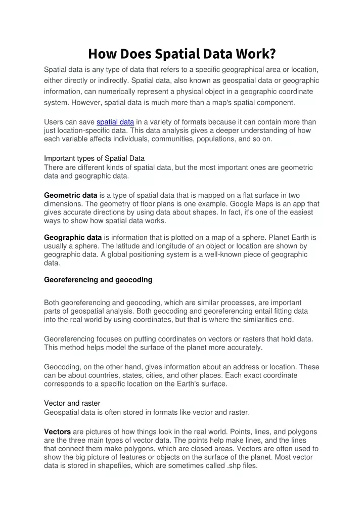 Ppt How Does Spatial Data Work Powerpoint Presentation Free Download Id 11526906