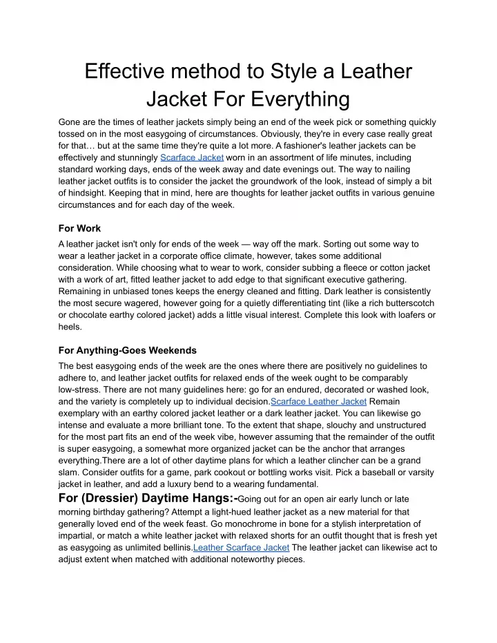 PPT - effective-method-to-style-a-leather-jacket-for-everything ...