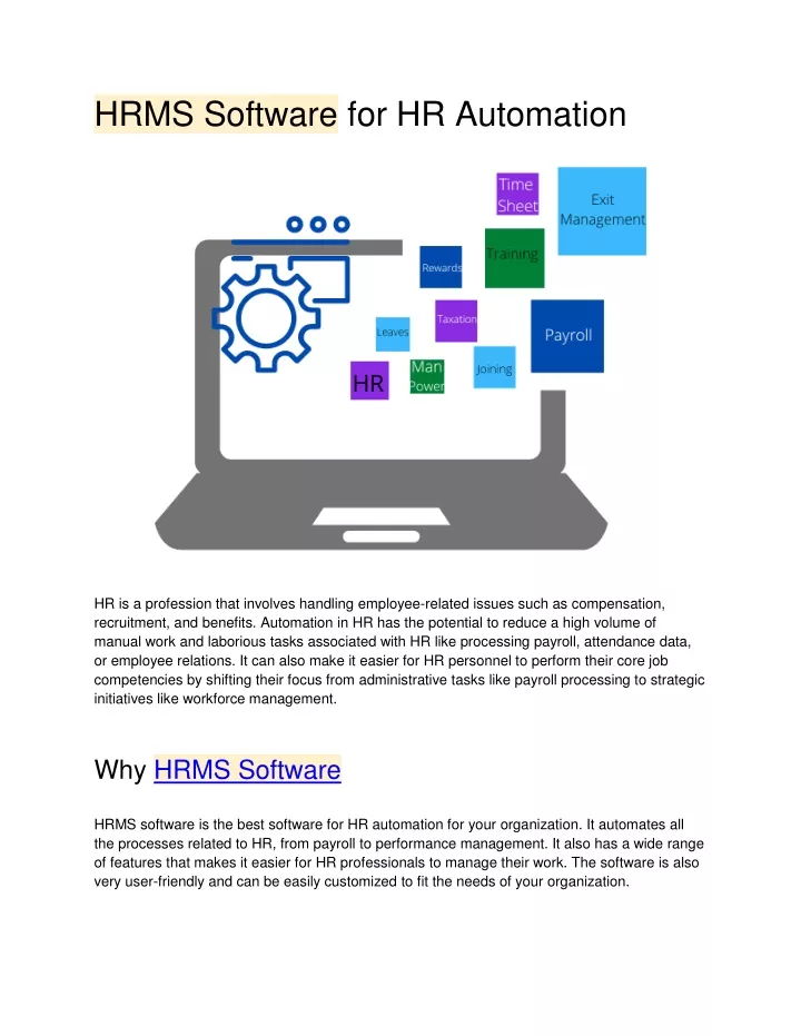PPT - HRMS Software for HR Automation PowerPoint Presentation, free ...