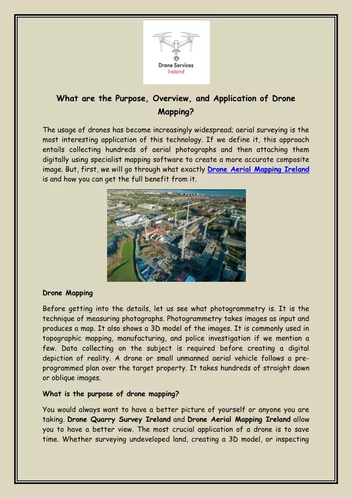 PPT - What are the Purpose, Overview, and Application of Drone Mapping ...