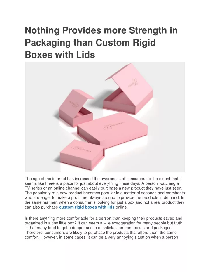 PPT - Nothing Provides more Strength in Packaging than Custom Rigid ...