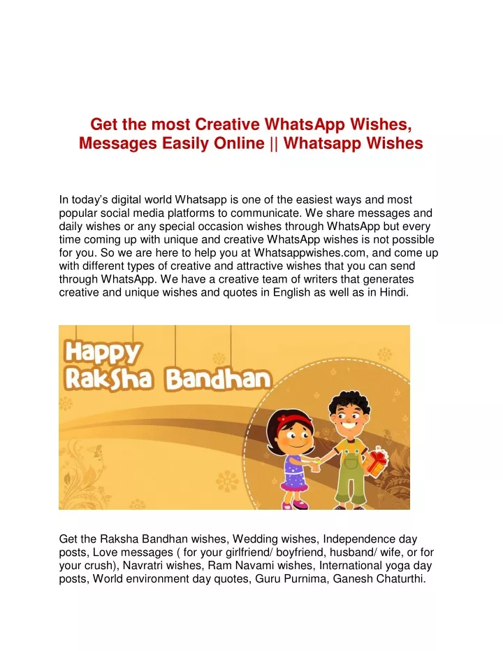 PPT - Get The Most Creative Whatsapp Wishes, Messages Easily Online ...