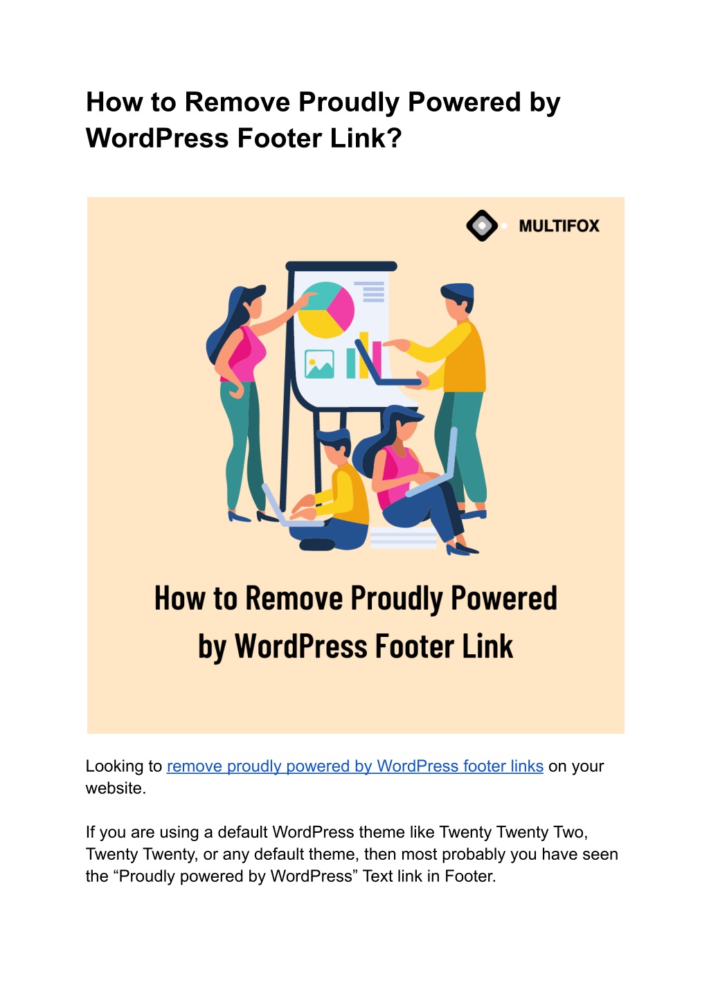 PPT - How to Remove Proudly Powered by WordPress Footer Link PowerPoint Presentation - ID:11534503