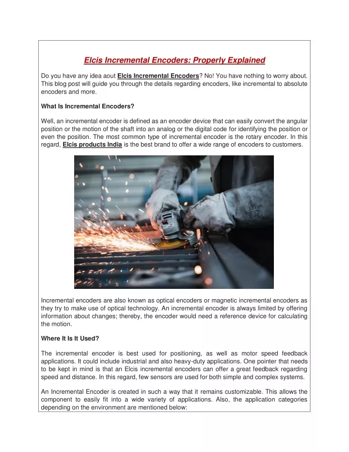 PPT - Elcis Incremental Encoders Properly Explained PowerPoint ...