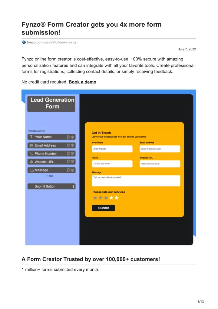 PPT - Form Creator gets you 4x more form submission PowerPoint ...