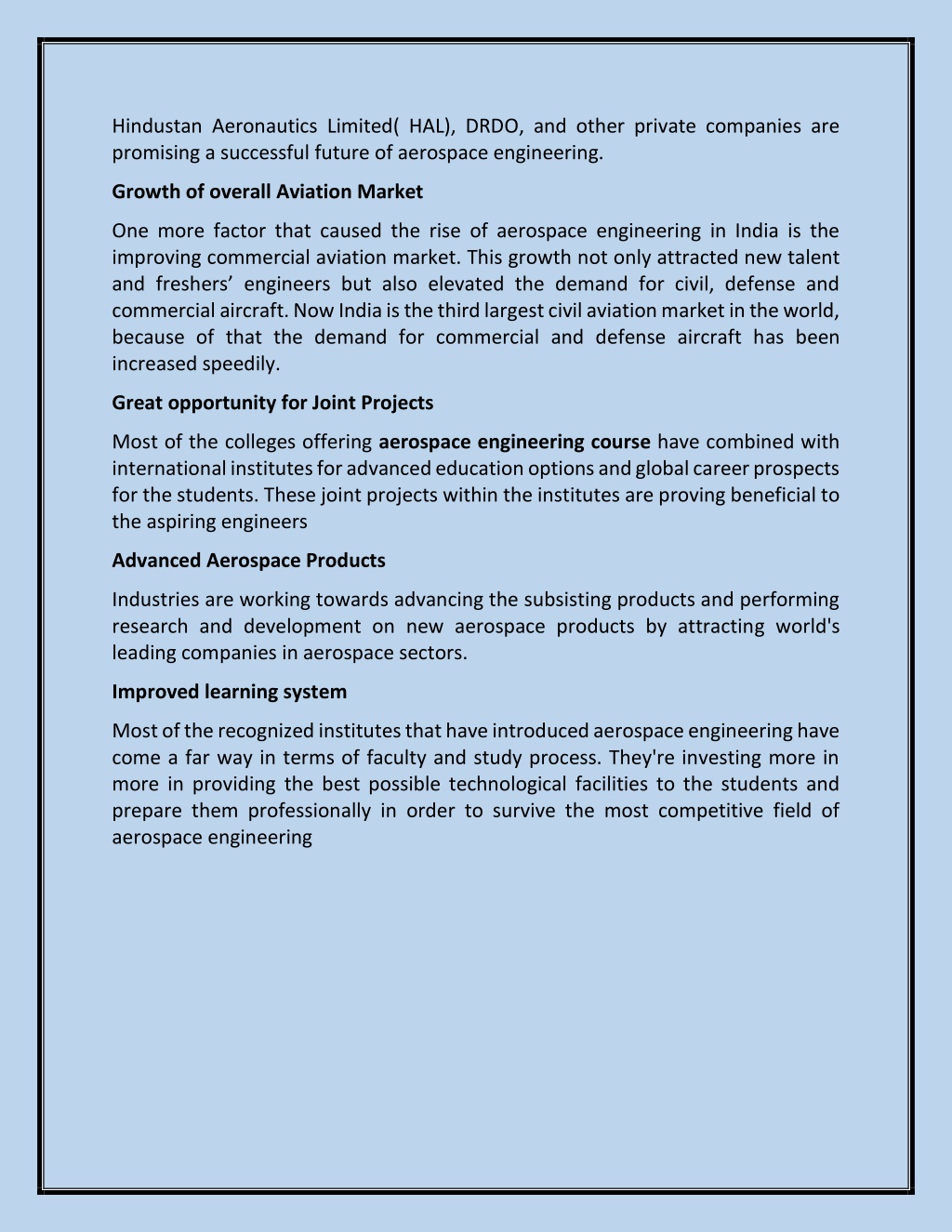PPT - Reasons for the Increased Scope of Aerospace Engineering in India ... PPT - Reasons for the Increased Scope of Aerospace Engineering in India ...