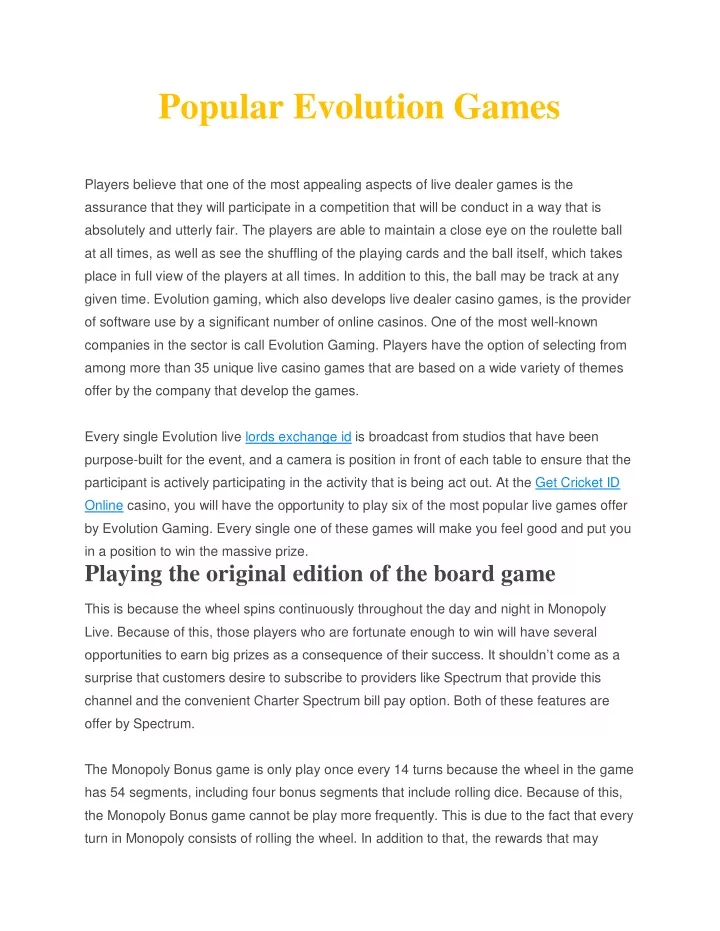 PPT - Popular Evolution Games PowerPoint Presentation, free download ...