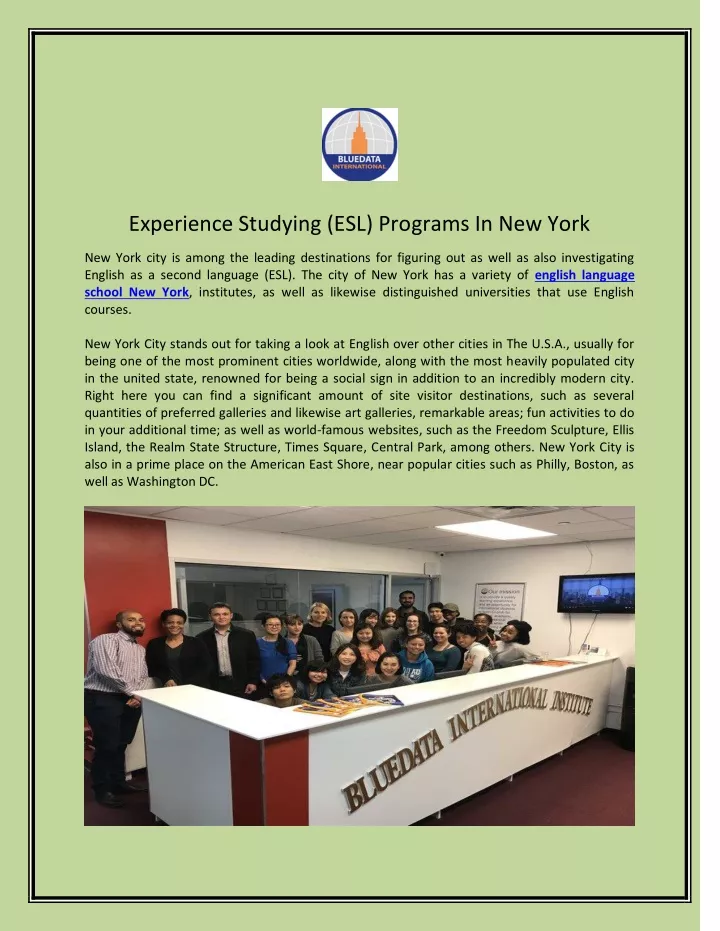PPT - Experience Studying (ESL) Programs In New York PowerPoint ...