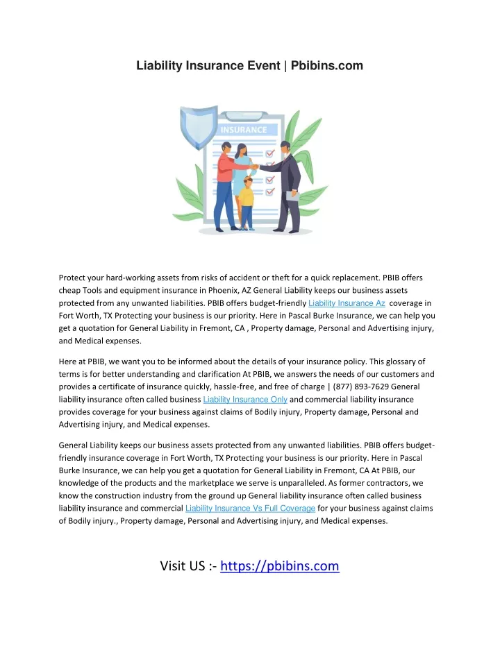 PPT - Liability Insurance Event Pbibins.com PowerPoint Presentation ...