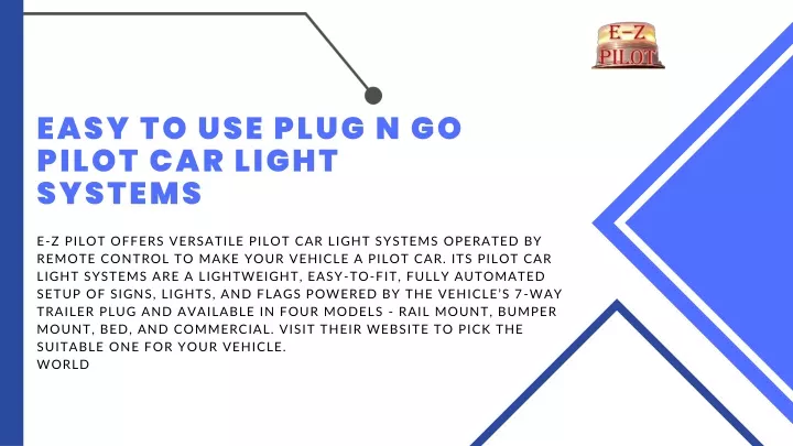 PPT - Pilot Car Light Systems | E-Z Pilot PowerPoint Presentation, free ...