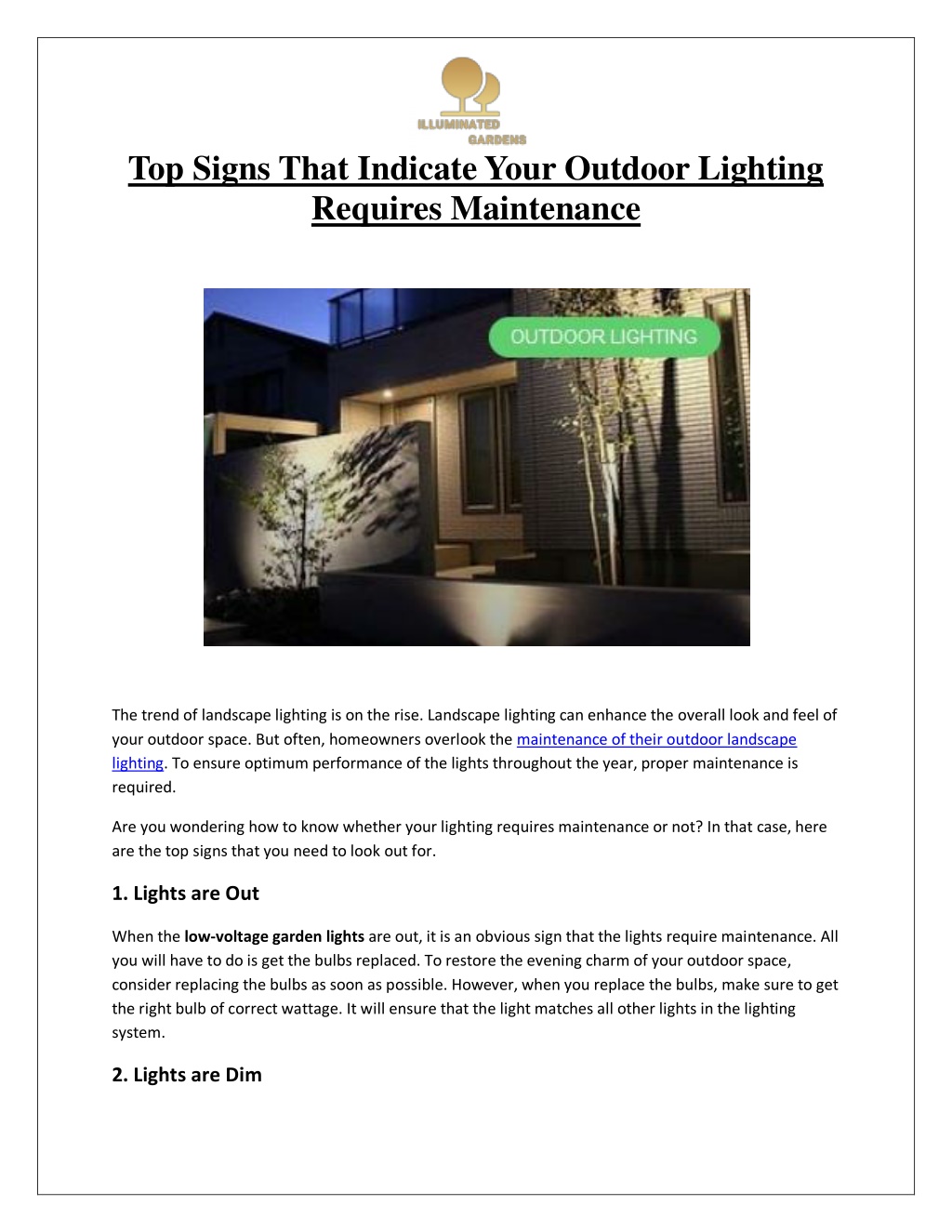 PPT - Top Signs That Indicate Your Outdoor Lighting Requires ... PPT - Top Signs That Indicate Your Outdoor Lighting Requires ...