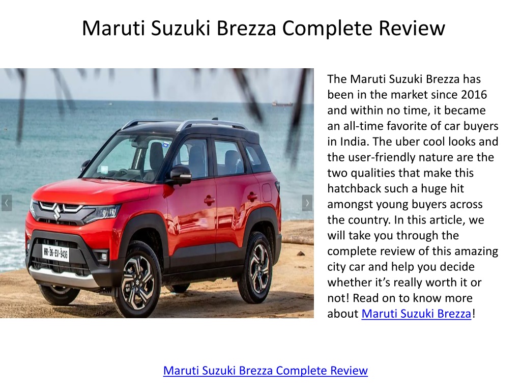 PPT - Maruti Suzuki Brezza Complete Review PowerPoint Presentation ...