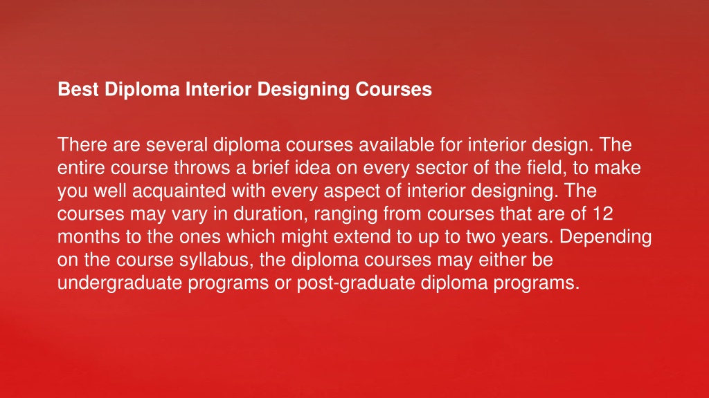 PPT - Best Diploma Interior Designing Courses offered by Cadence ...