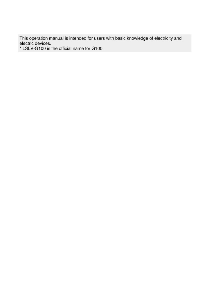 PPT - LSLV G100 Series Inverter Manual PowerPoint Presentation, free ...