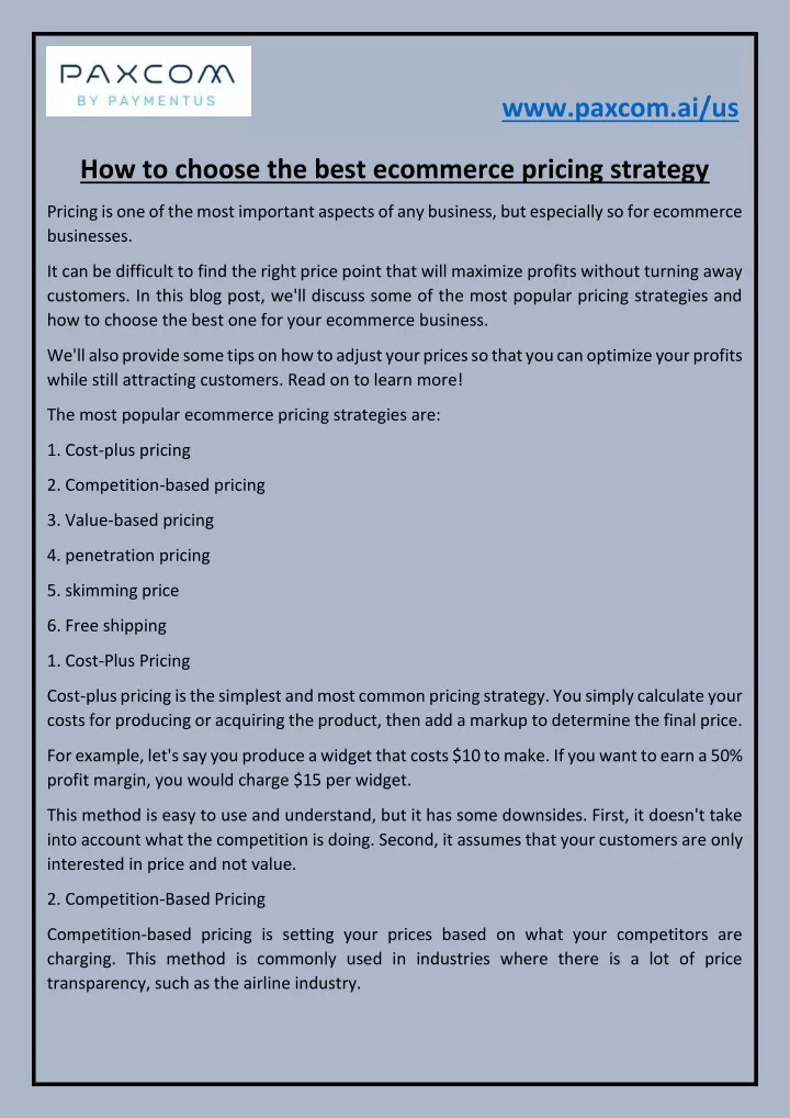 PPT - How to choose the best ecommerce pricing strategy PowerPoint ...