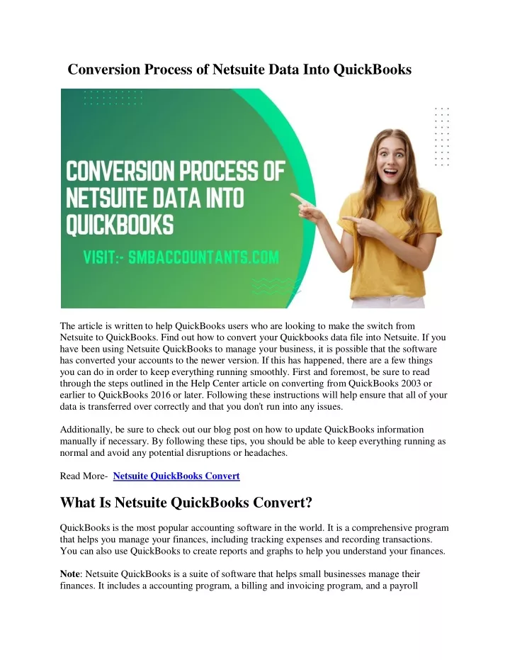 PPT - Conversion Process of Netsuite Data Into QuickBooks( 19-08-2022 ...