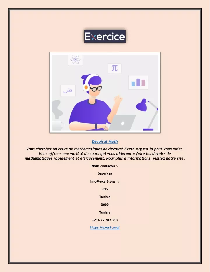 PPT - Vous voulez savoir sur le cours de mathématiques de devoirs ...