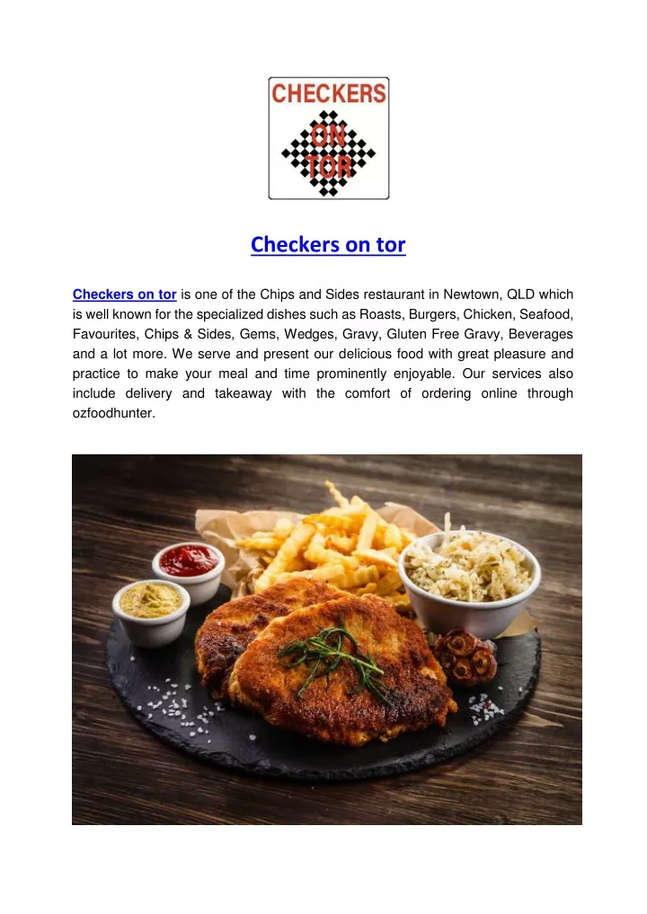 PPT - 5% off - Checkers on tor menu Newtown, QLD PowerPoint ...