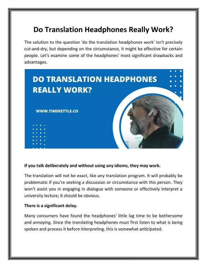 PPT - Do Translation Headphones Really Work PowerPoint Presentation ...