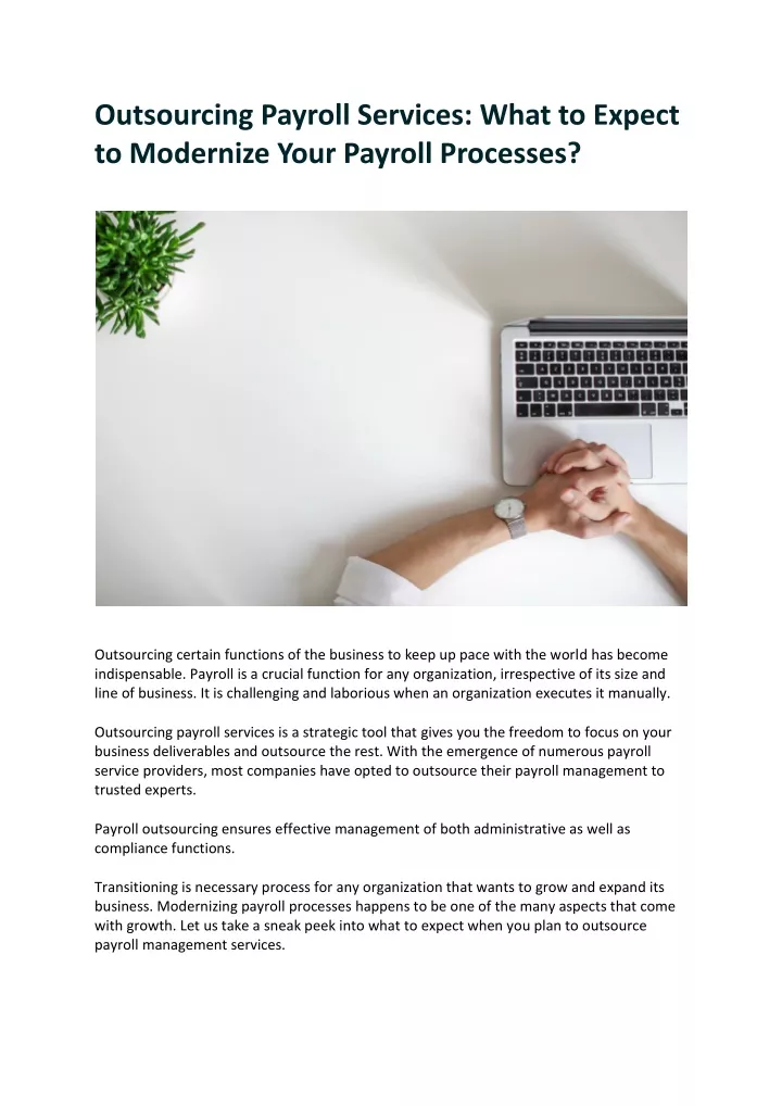 PPT - Outsourcing Payroll Services: What to Expect to Modernize Your ...