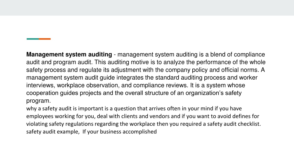 PPT - Types of safety audits PowerPoint Presentation, free download ...