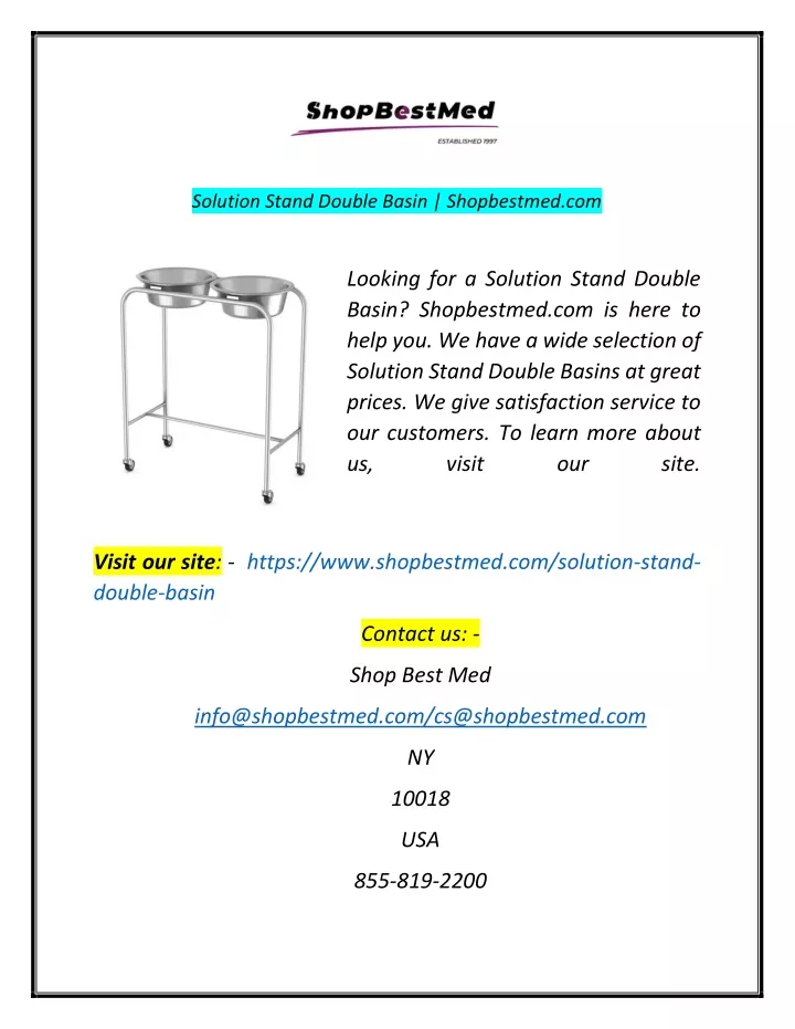 PPT - Solution Stand Double Basin com PowerPoint Presentation, free ...