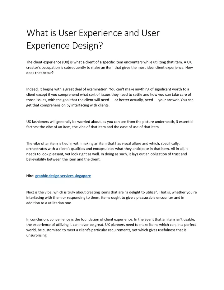 PPT - What is User Experience and User Experience Design PowerPoint ...