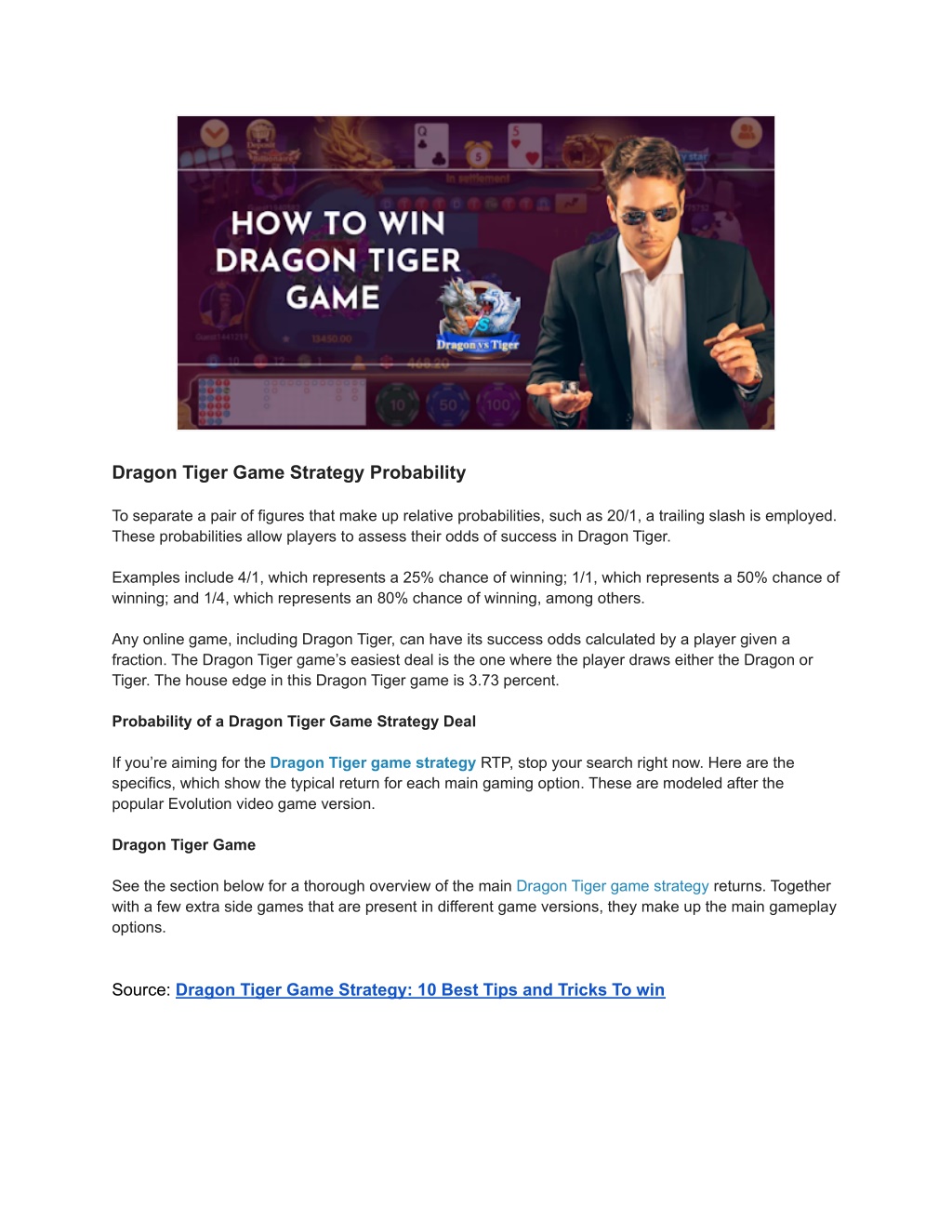 PPT - Win With The Latest Dragon Tiger Game Strategy PowerPoint ...
