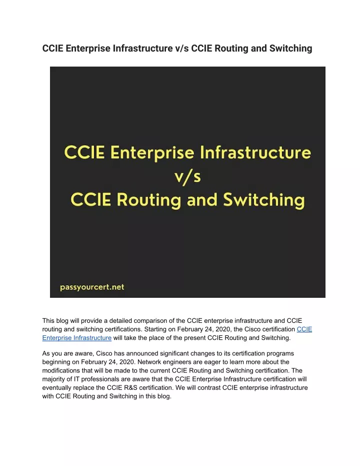 PPT - CCIE Enterprise Infrastructure v_s CCIE Routing and Switching ... PPT - CCIE Enterprise Infrastructure v_s CCIE Routing and Switching ...