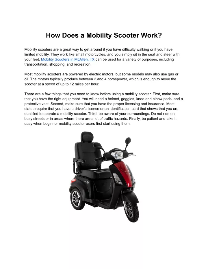PPT - How Does a Mobility Scooter Work? PowerPoint Presentation, free ...