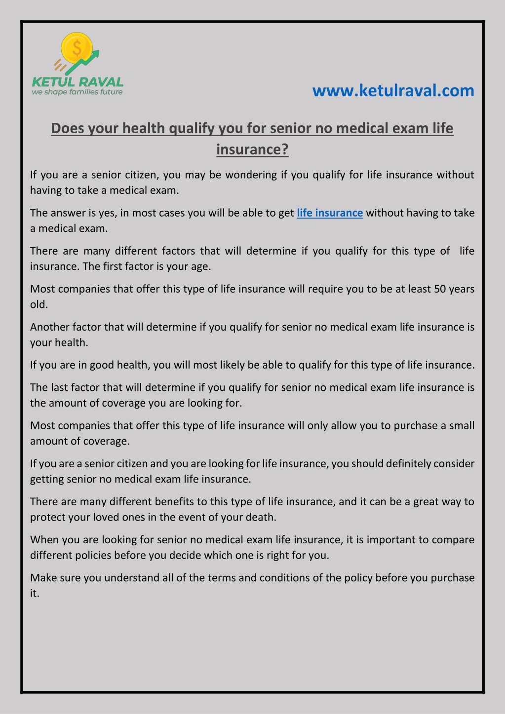 PPT - Does your health qualify you for senior no medical exam life ...