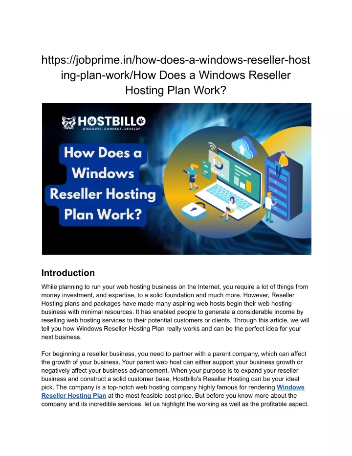 PPT - How Does a Windows Reseller Hosting Plan Work_ PowerPoint Presentation - ID:11548075