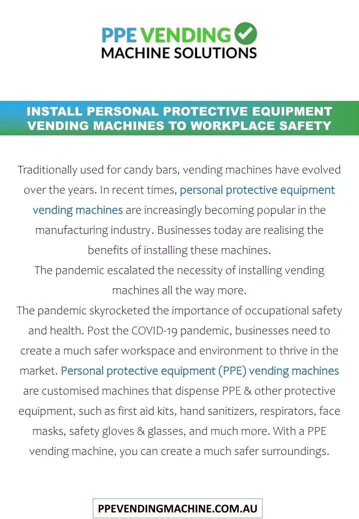 PPT - Install Personal Protective Equipment Vending Machines To ...