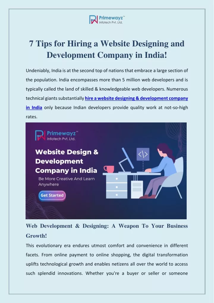 PPT - 7 Tips for Hiring a Website Designing and Development Company in ...