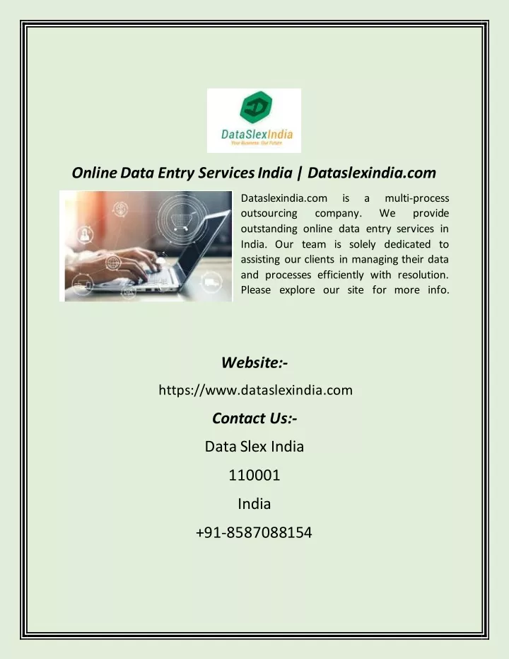PPT - Online Data Entry Services India Dataslexindia PowerPoint ...