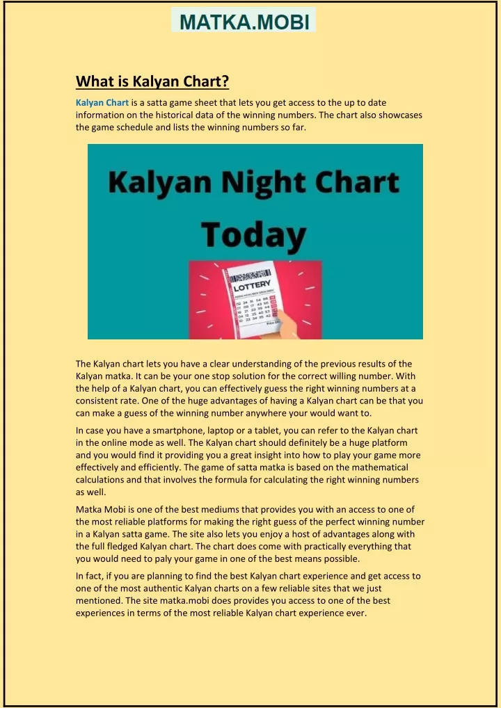PPT - What is Kalyan Chart? PowerPoint Presentation, free download - ID ...