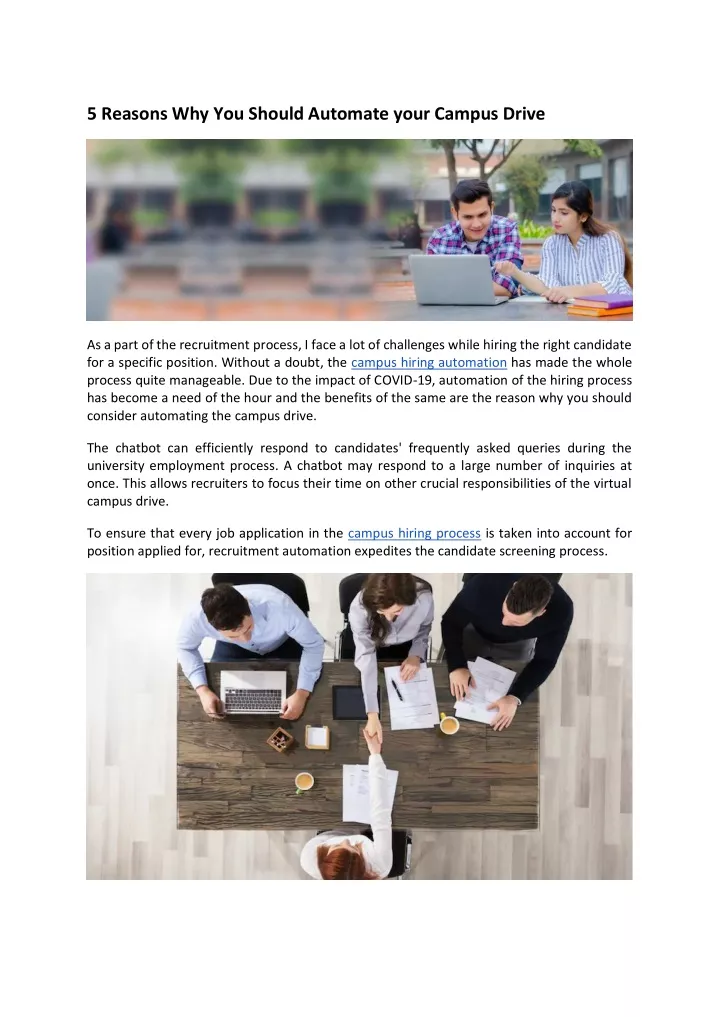 PPT - 5 Reasons Why You Should Automate your Campus Drive PowerPoint ... PPT - 5 Reasons Why You Should Automate your Campus Drive PowerPoint ...