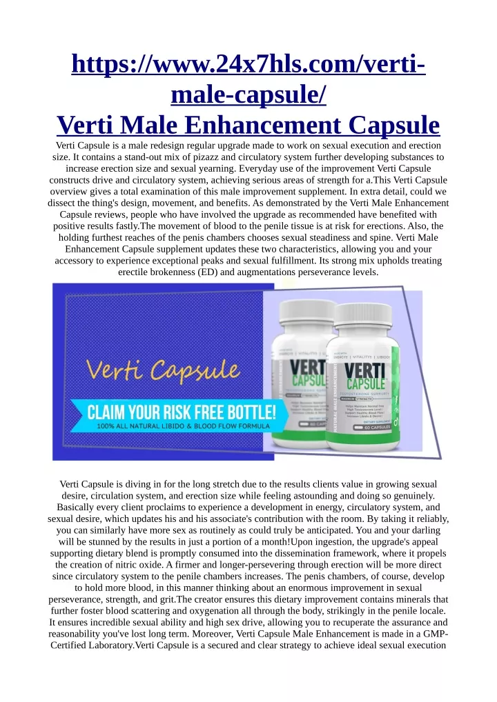 PPT - https://www.24x7hls.com/verti-male-capsule/ PowerPoint Presentation - ID:11551080