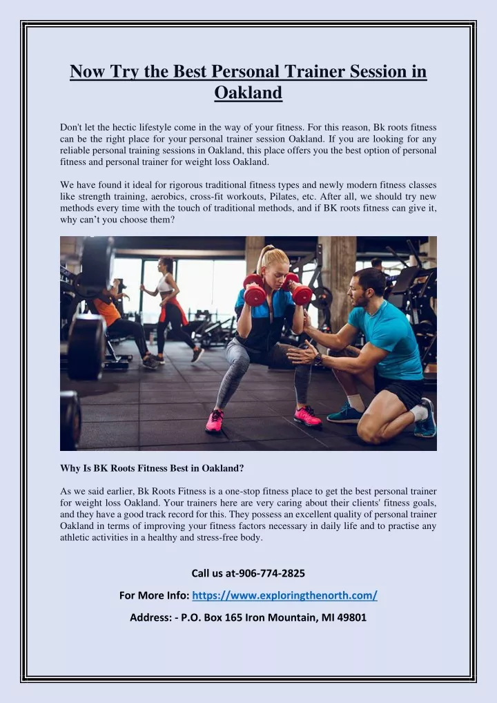 PPT - Best Personal Trainer Session in Oakland PowerPoint Presentation ...