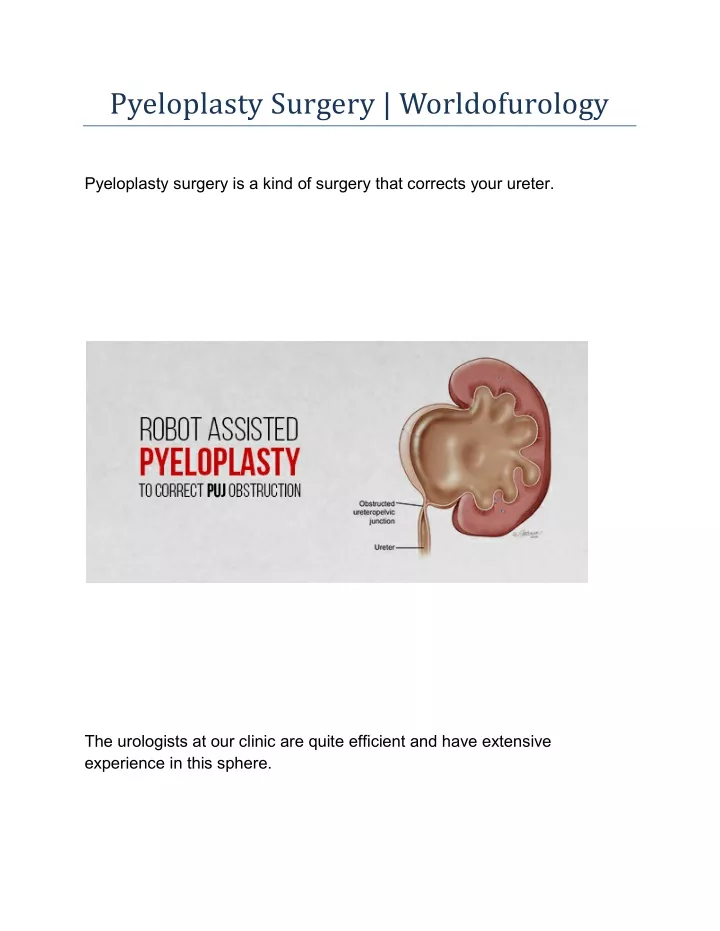 PPT - Pyeloplasty Surgery | Worldofurology PowerPoint Presentation ...