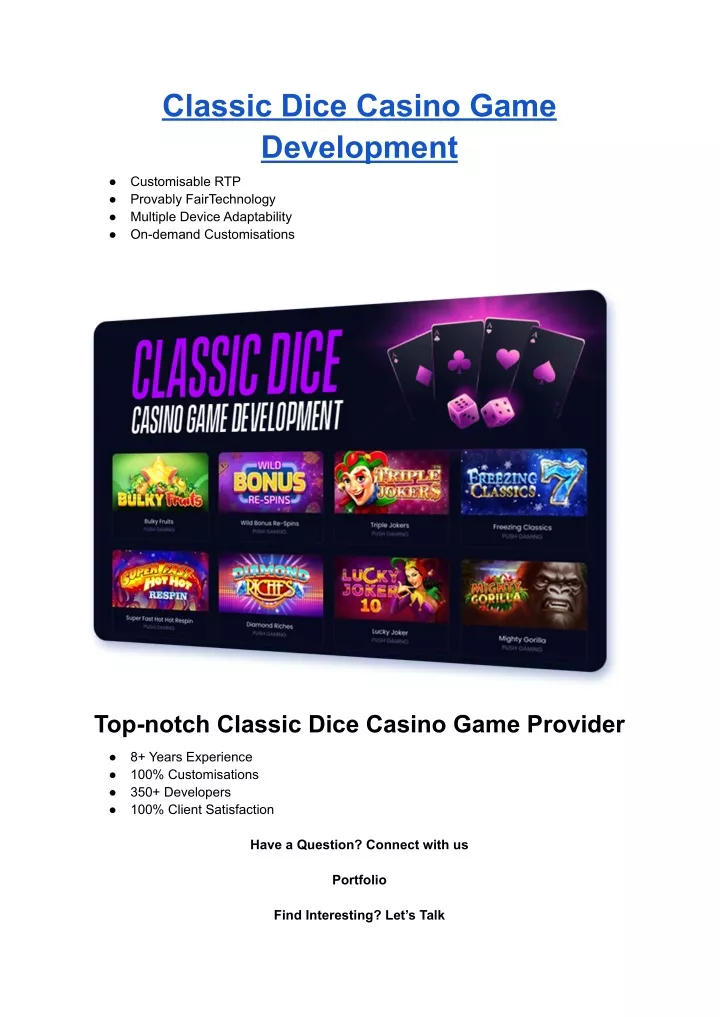 PPT - Classic Dice Casino Game Development PowerPoint Presentation ...