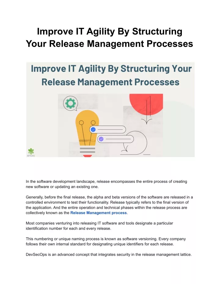 PPT - Improve IT Agility By Structuring Your Release Management ...