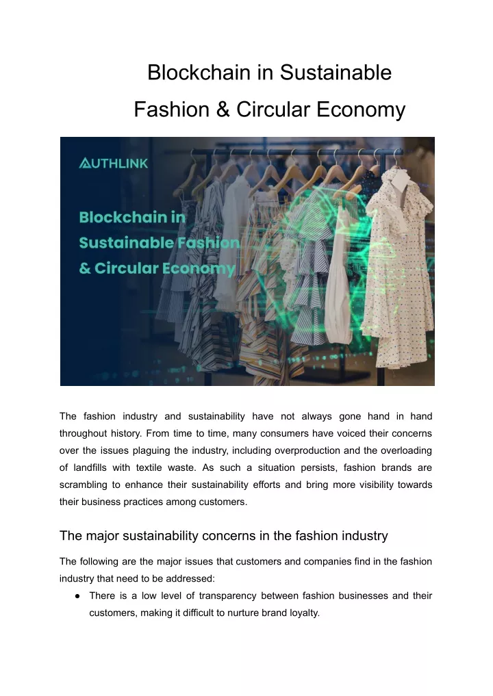 Ppt Blockchain In Sustainable Fashion And Circular Economy Powerpoint