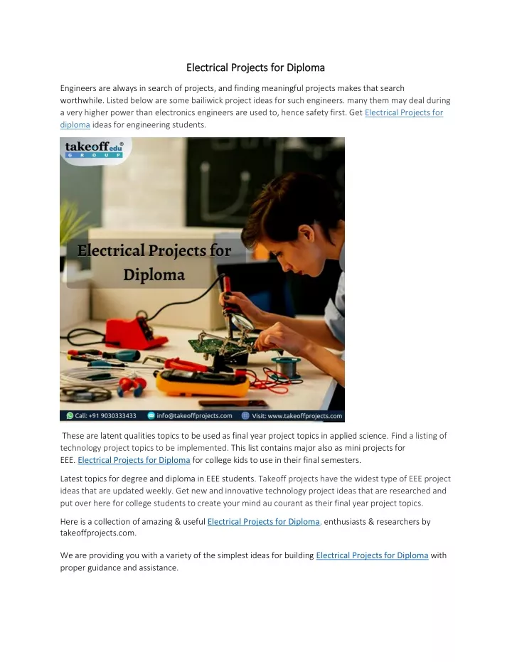 PPT - Electrical Projects for Diploma PowerPoint Presentation, free ...