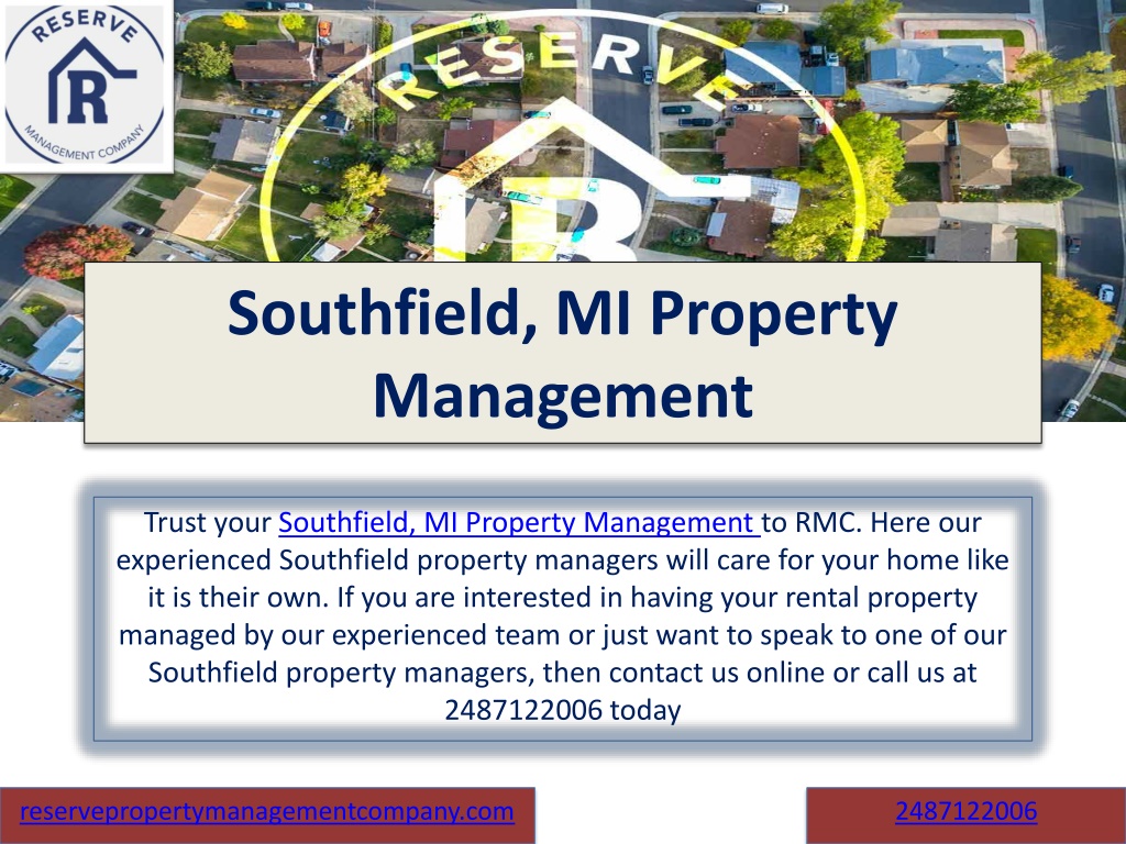 PPT - Royal Oak & Southfield Property Management Reserve Management ...
