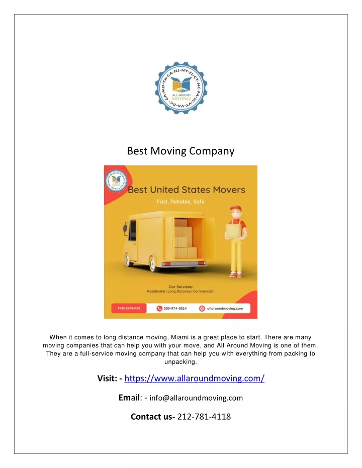 PPT - New York Moving Companies | All Around Moving PowerPoint ...