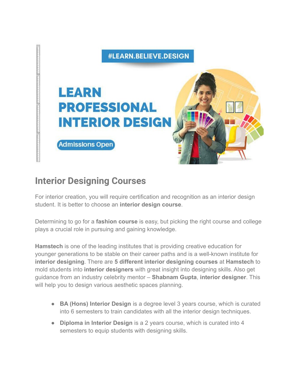 PPT - BACHELOR OF INTERIOR DESIGN COURSE DETAILS AND CAREERS PowerPoint ...