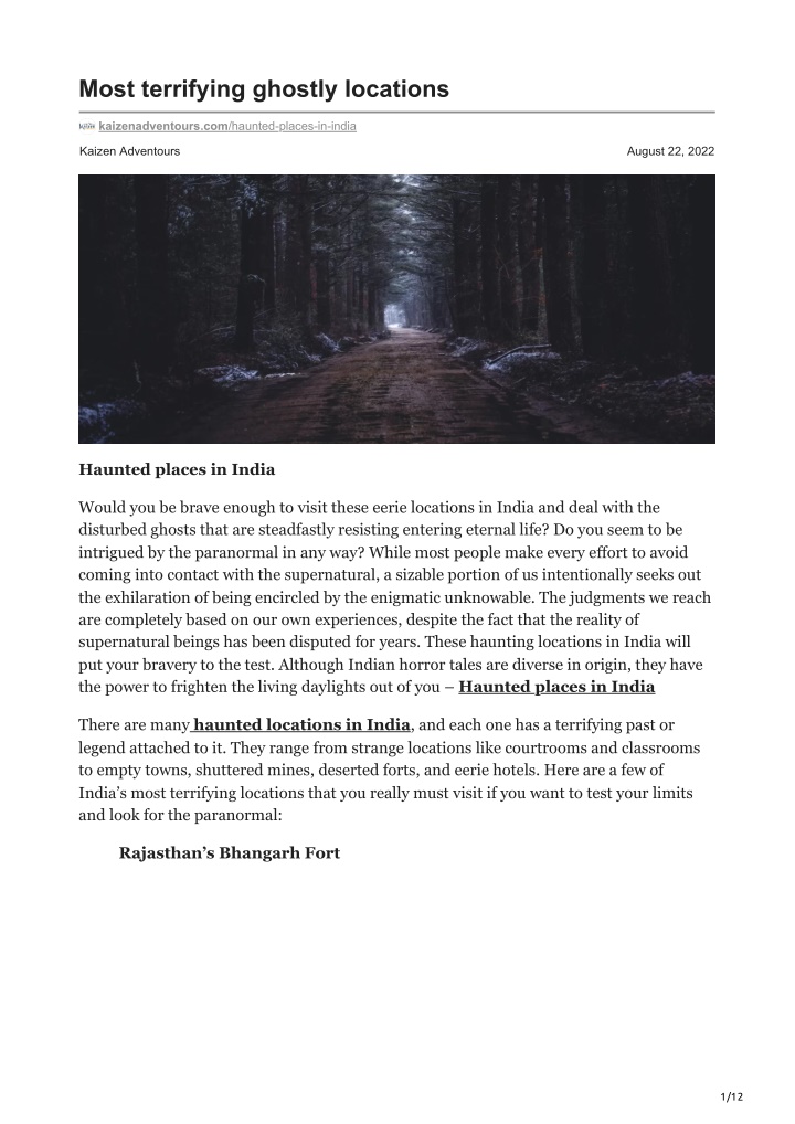 PPT - Most terrifying ghostly locations PowerPoint Presentation, free ...