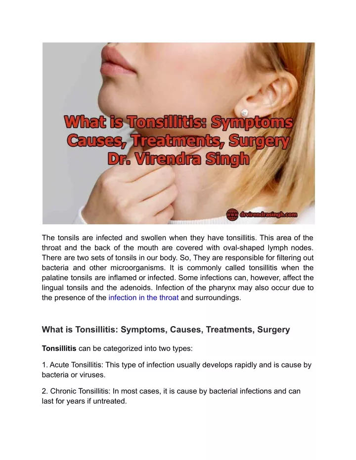 PPT - What is Tonsillitis_ Symptoms, Causes, Treatments, Surgery – Dr ...